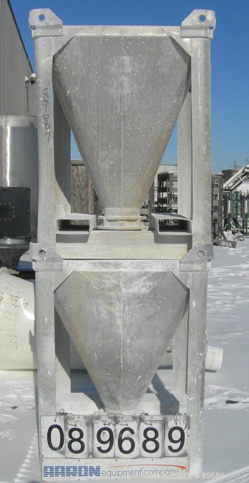 Used Tote Systems Powder Tote Bin, Approximate 10 Cubic Feet, Aluminu