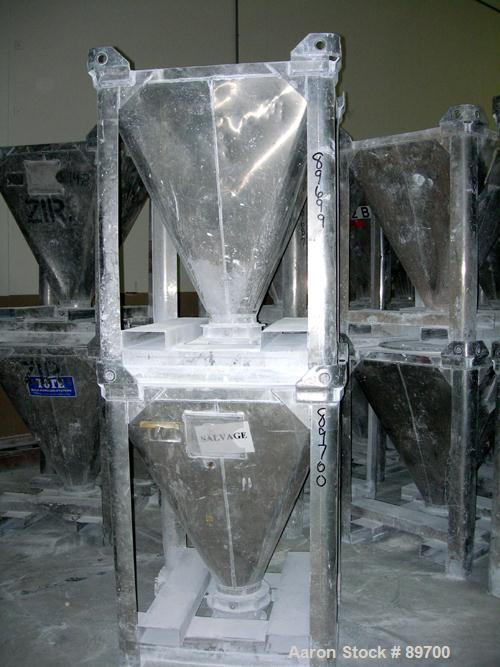 Used Tote Systems Powder Tote Bin, Approximate 10 Cubic Feet, Aluminu