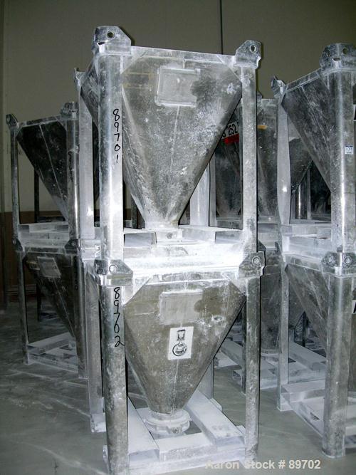 Used Tote Systems Powder Tote Bin, Approximate 10 Cubic Feet, Aluminu