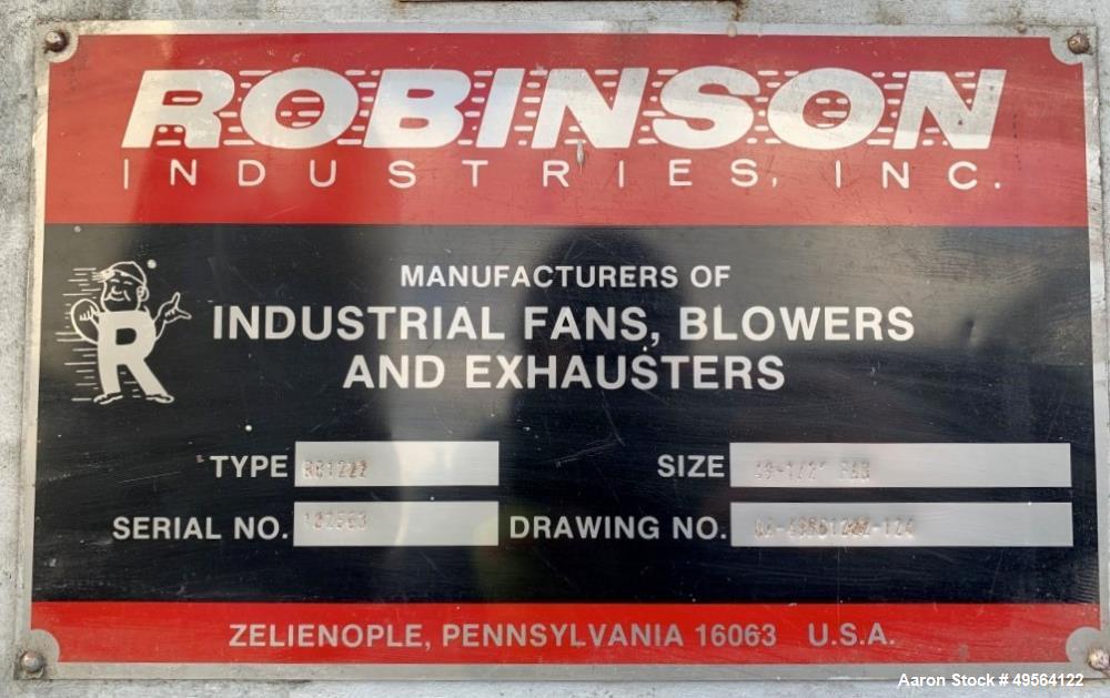 Used Robinson Industries 350 HP Radial Blower, Type RB122. size 49- 1