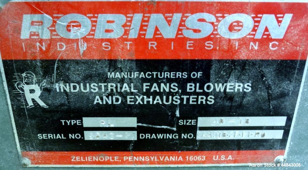 Used Robinson Industries Pressure Blower, Type RL, Size 40-18, Drawin