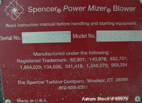 USED: Spencer Power Mizer high efficiency multi-s