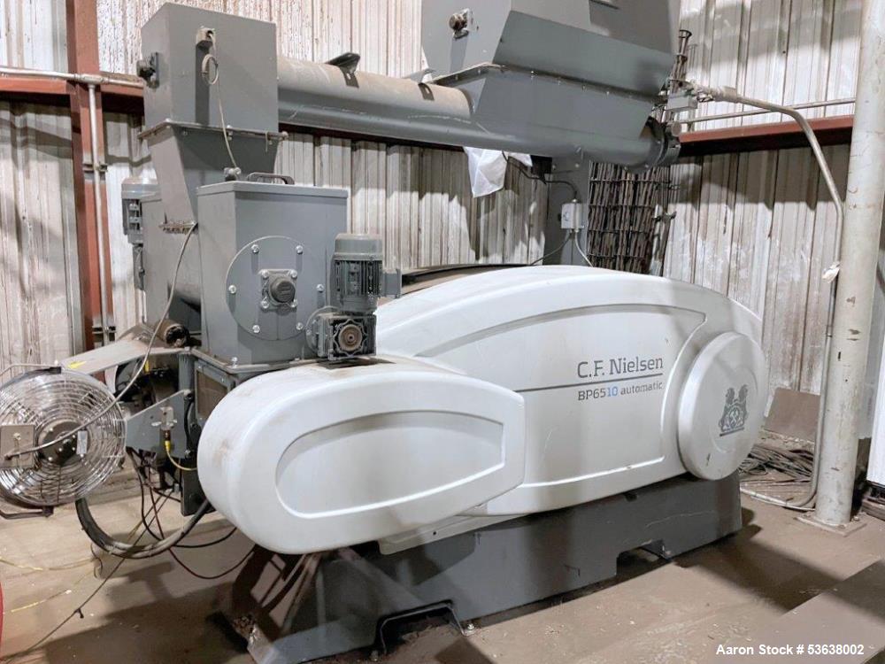 Used C.F. Nielsen Briquetting Press, Model BP6510. Briquette size mm