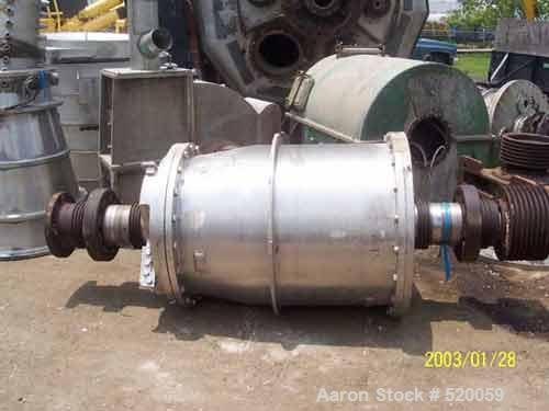 USED: Bird decanter centrifuge rotating assembly, 32 x 50 solid bowl,