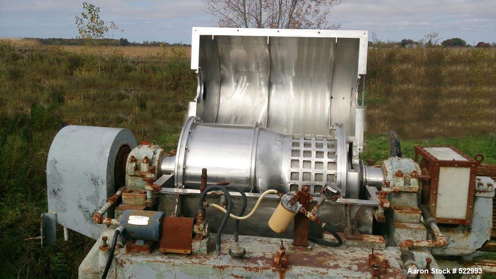 USED: Bird 24 x 38 Screen Bowl Decanter Centrifuge, stainless steel