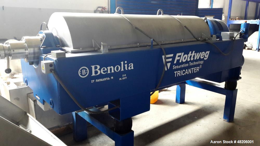 Used Flottweg Z4E-4/444 SD Tricanter Solid Bowl Decanter Centrifuge.