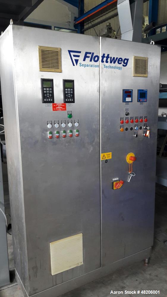 Used Flottweg Z4E-4/444 SD Tricanter Solid Bowl Decanter Centrifuge.