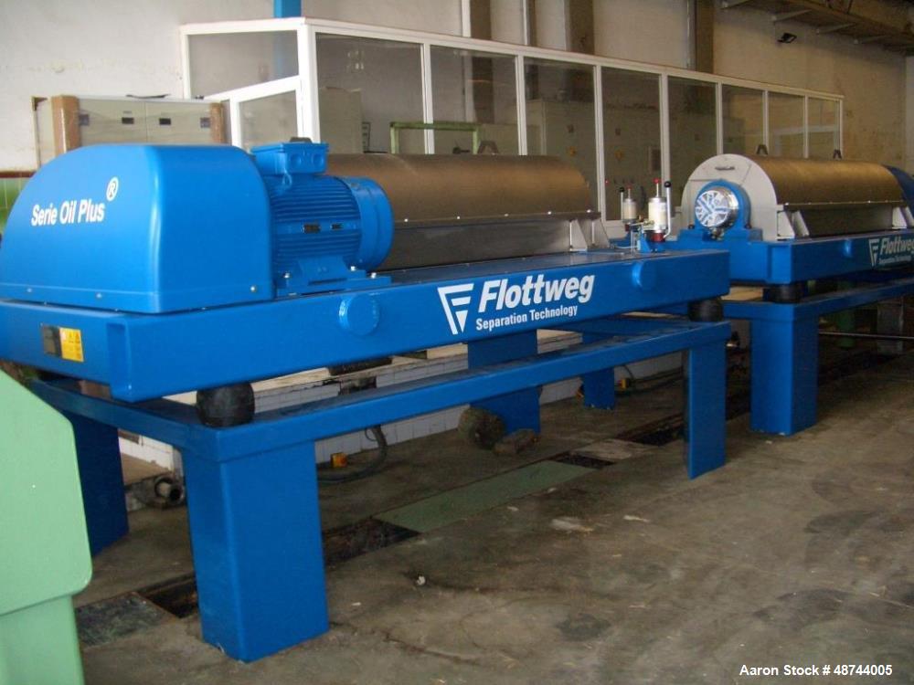 Used Flottweg Z53/4-454 Solid Bowl Decanter Centrifuge. 316 Stainless