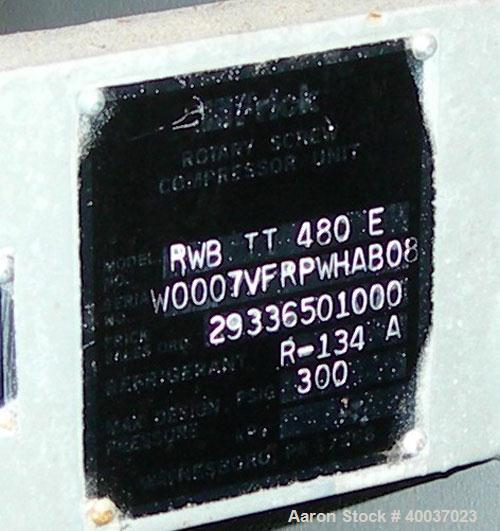 Used Frick Rotary Screw Packaged Chiller, Model RWB II 480E. Approxim