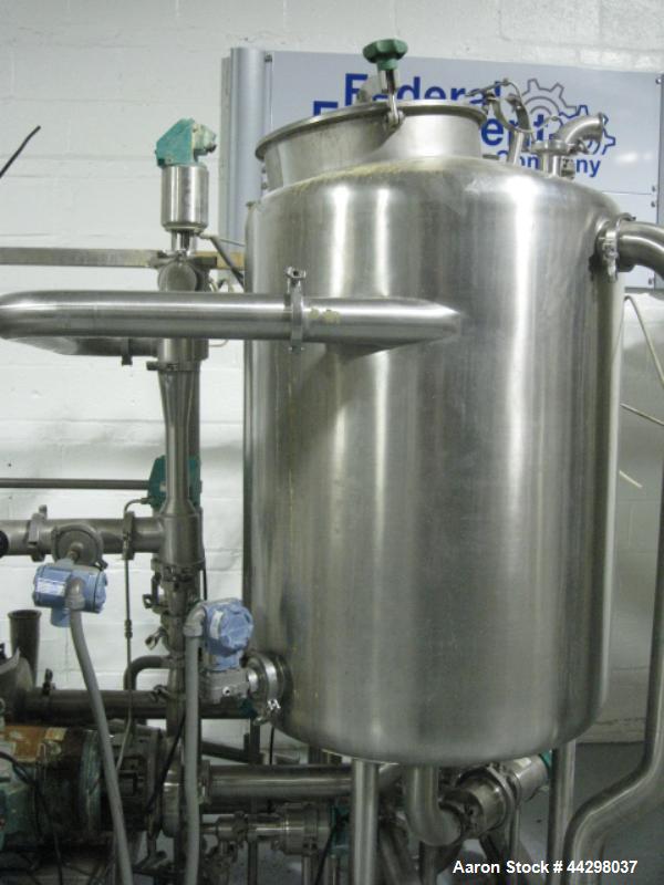 Used CIP System with make up tanks, storage tank, pumps and controls.