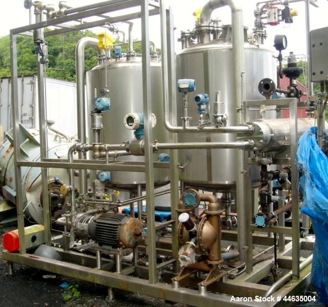 Used Feldmeier Clean-In-Place System. Dual tank design with (2) appro
