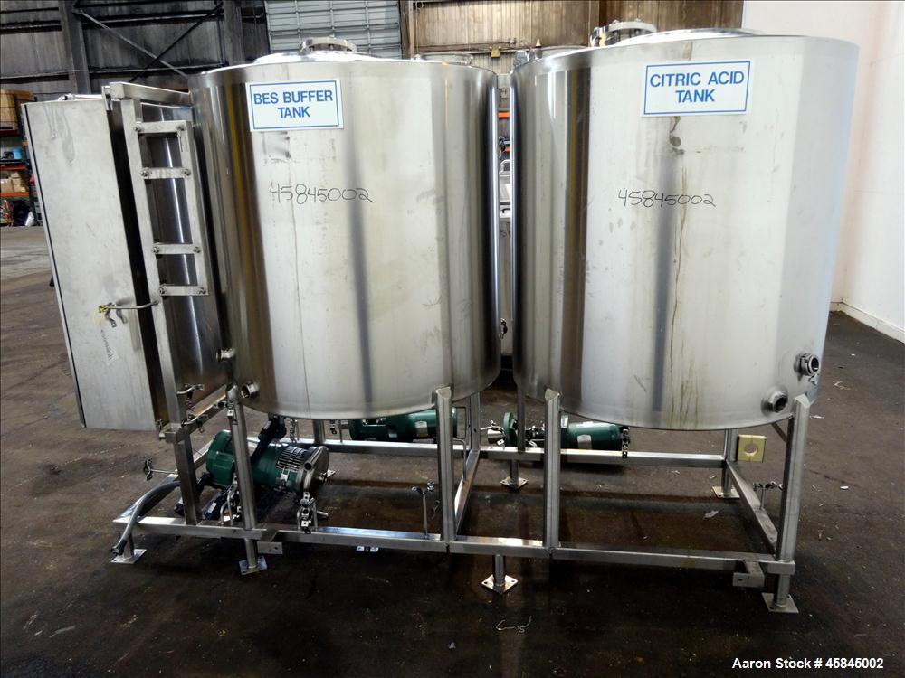 Used Sani-Matic Clean-In-Place Two Tank System, Model CIP-1122, 316 S