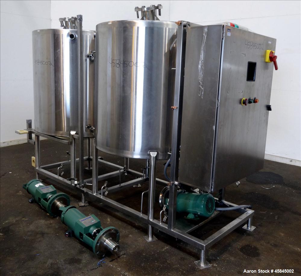 Used Sani-Matic Clean-In-Place Two Tank System, Model CIP-1122, 316 S