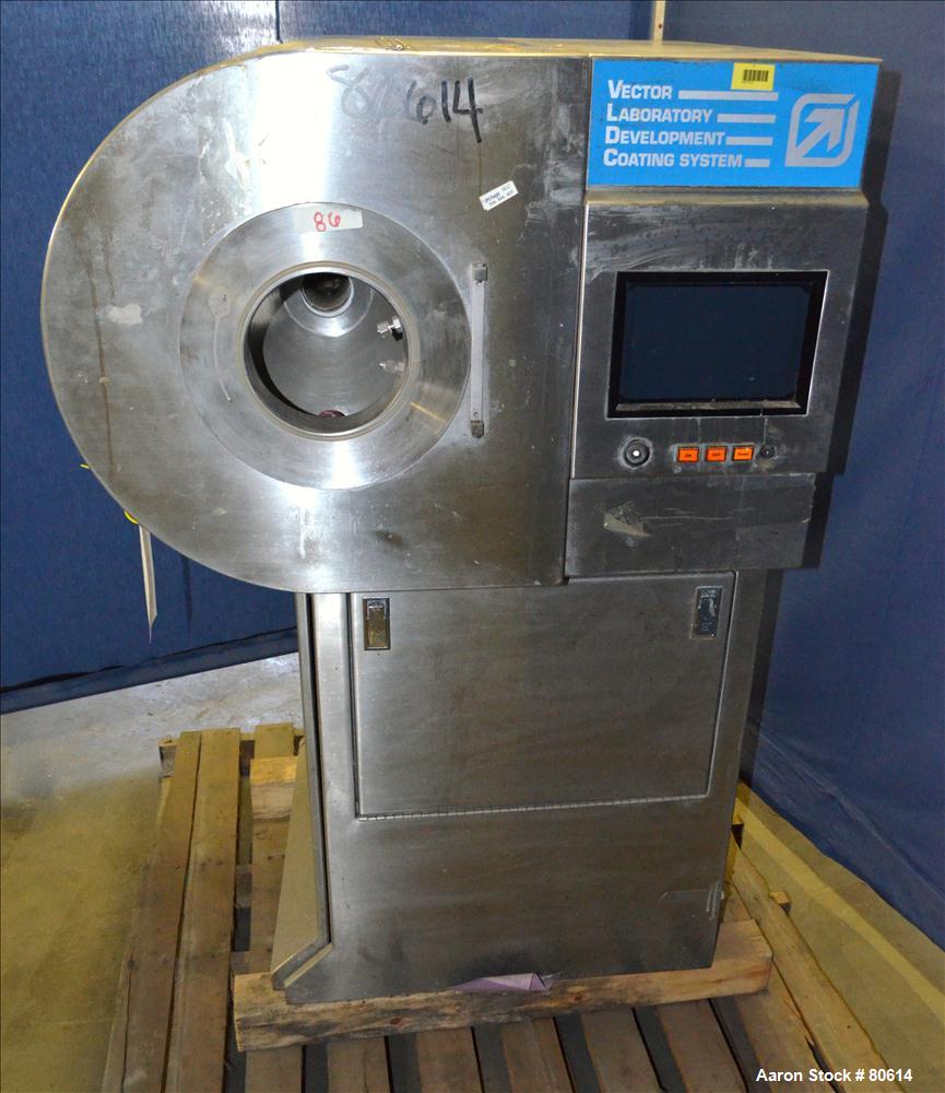 Used Vector/Freund Hi-Coater Coating Pan, Model VLDCS, 316 Stainless