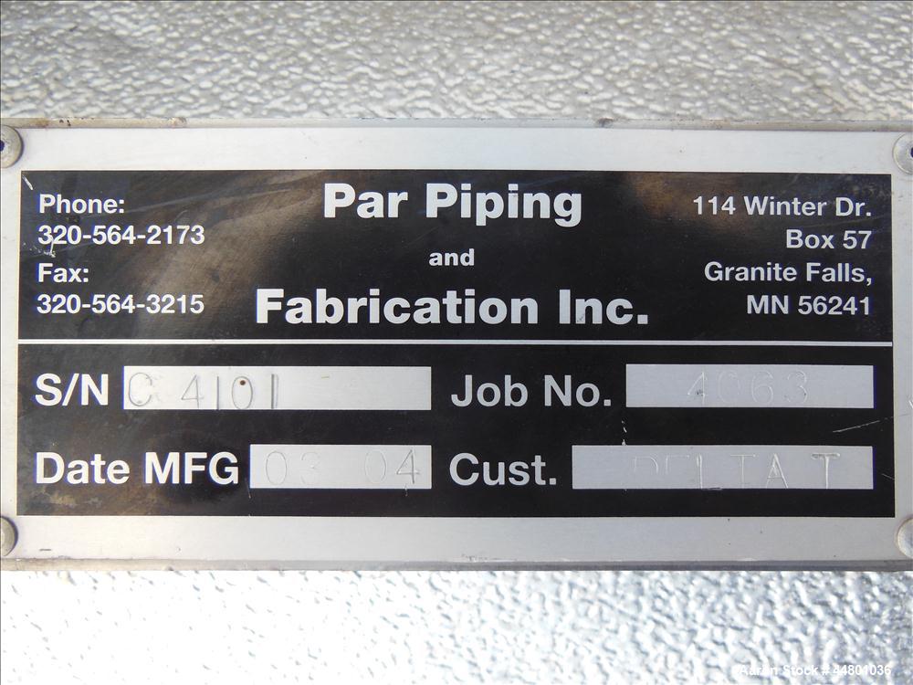 Used Par Piping and Fabrication Tray Column, 304 Stainless Steel. 8"