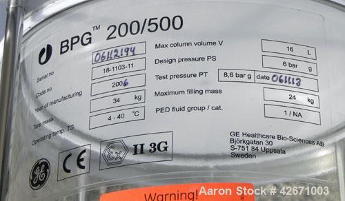 Used GE Healthcare Life Sciences Glass Chromatography Column, Model B