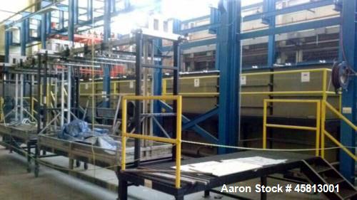 Used 9 Stage Plating Line. Includes drop basket, trolley, controls.