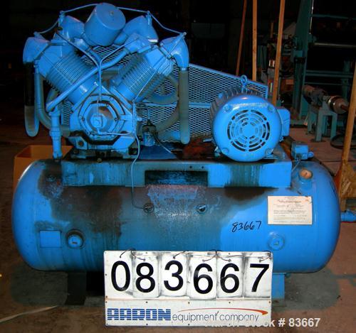 USED: Reciprocating Air Compressor driven by a 20 hp, 3/60/230/460 vo