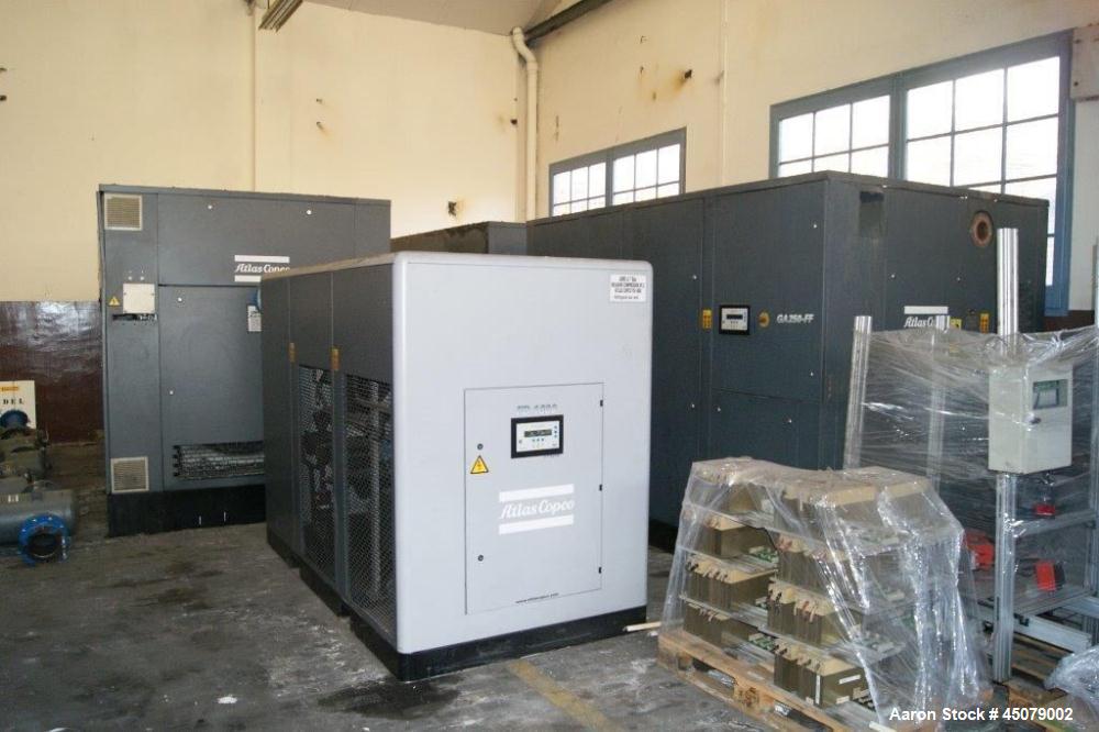 UsedAtlas Copco GA 250 FF Rotary Screw Oil Injected Air Compressor.
