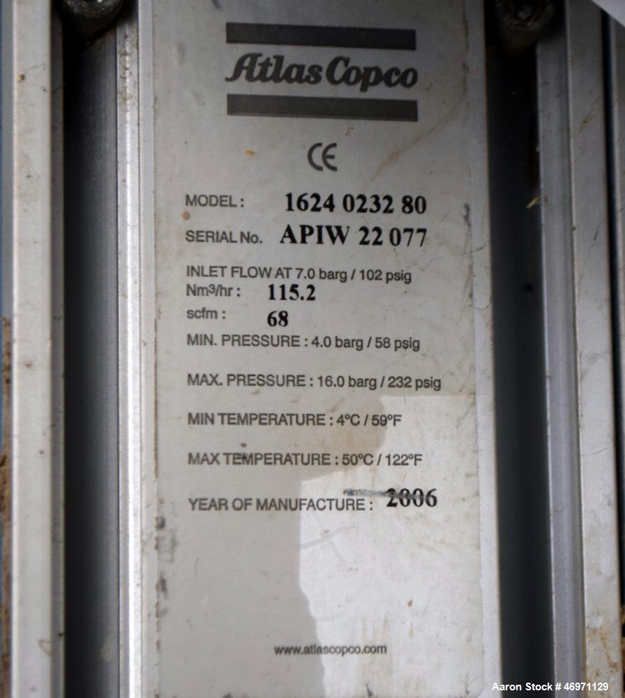 Used Atlas Copco CD32 Air Dryer, Model 1624-0232-80. Rated 68 SCFM at