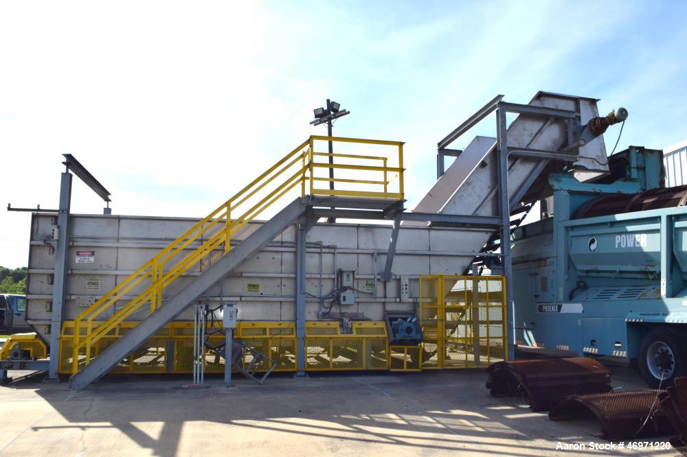 Used Inclined Feedstock Conveyor Feeder, Approximate 120" Wide. Stain