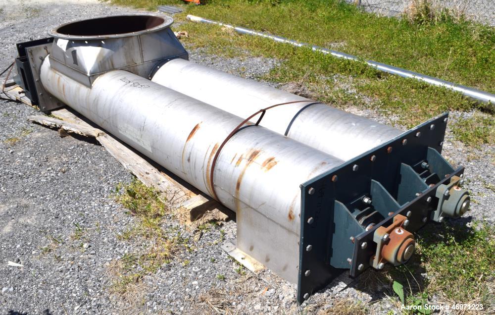 Used Twin Screw Conveyor Feeder. (2) Approximate 18" diameter x 120"