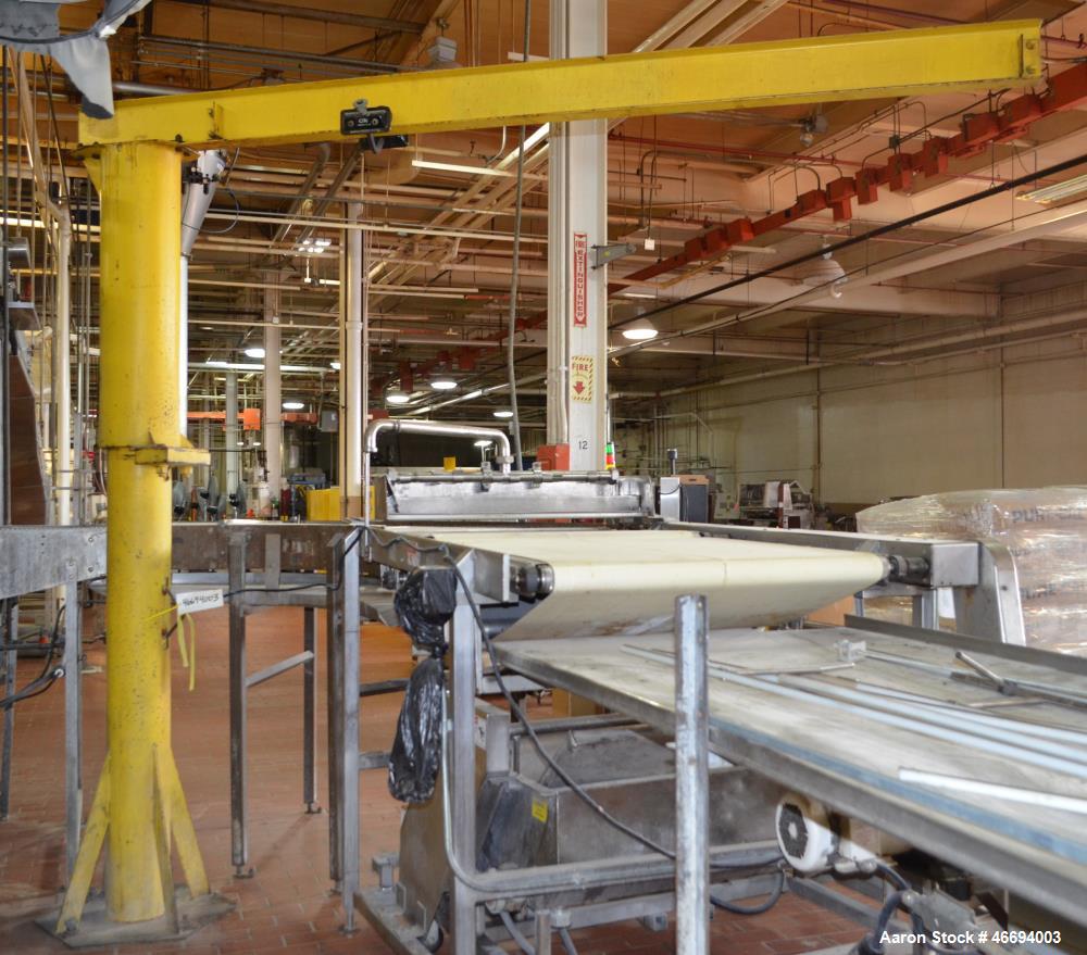 Used Floor Mounted Jib Crane Frame Only, Carbon Steel. Approximate 36