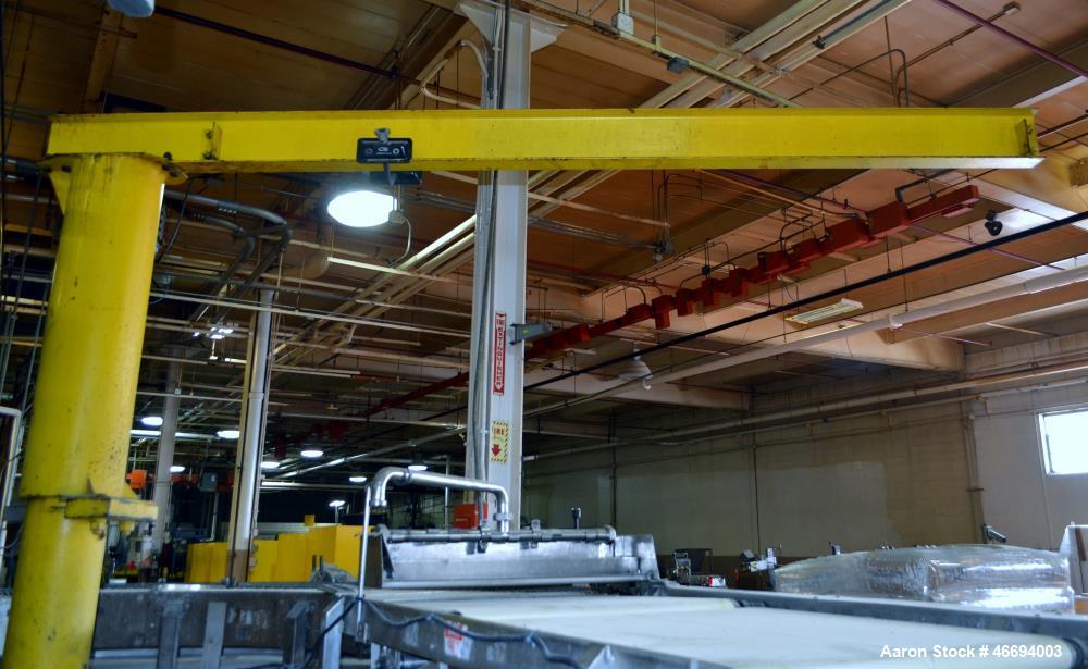 Used Floor Mounted Jib Crane Frame Only, Carbon Steel. Approximate 36