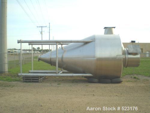 Unused-NEW: Stainless steel cyclone tank, 10' diameter x 25' overall