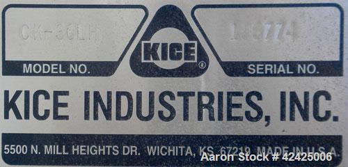 Used Kice Cyclone System Consisting Of: (1) Kice cyclone, model CK-30