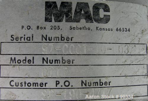 USED: MAC conical top cyclone, model CT17, 304 stainless steel.17" di