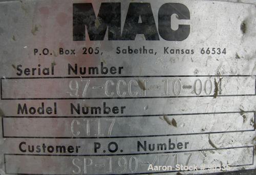 USED: MAC conical top cyclone, model CT17, 304 stainless steel.17" di