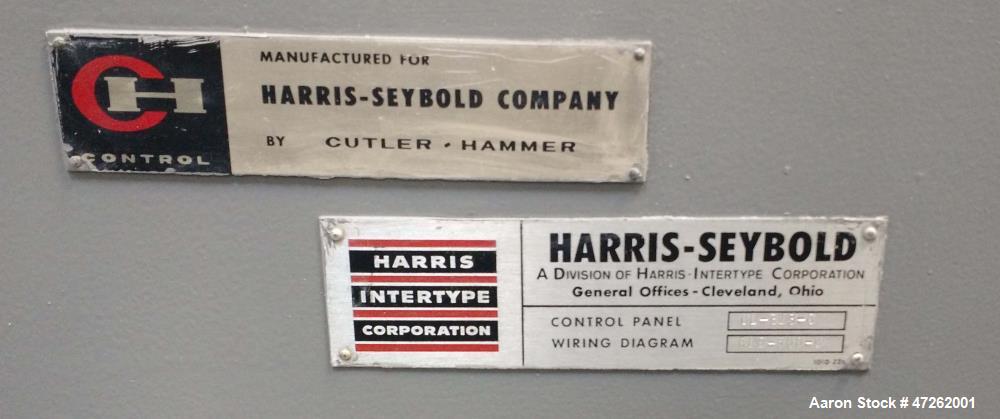 Used- Harris Seybold Series 60 Cutting Machine, M
