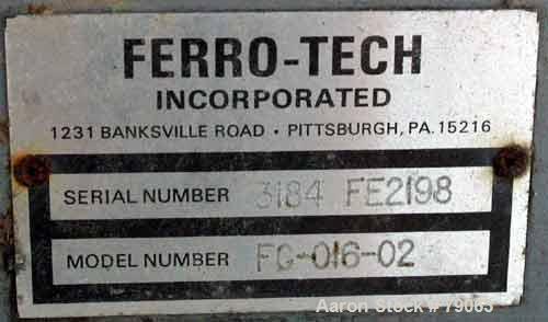 Used Ferro Tech Disc Pelletizer, Model FC-016-02. 16" diameter x 3-1/