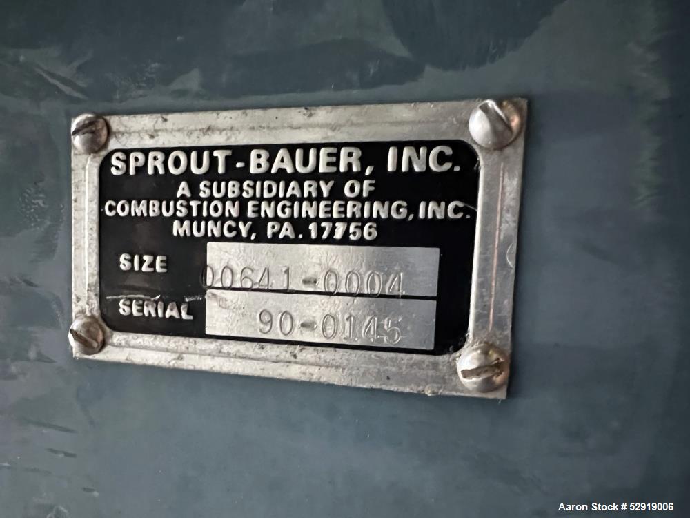 Used Sprout-Bauer Agglomerator, Model 400, 304 Stainless Steel. Appro