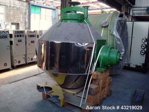 Used Technoglas S.P.A Glass Lined Double Cone Dryer, 264.6 Gallon (10