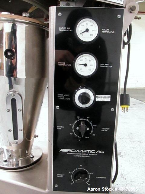 Used Aeromatic Fluid Bed Dryer, Model Strea-1. 2 Liter capacity, rate