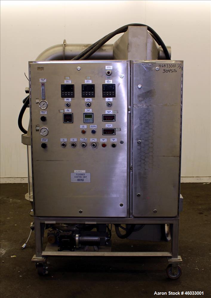 Used Coating Place Inc Wurster Fluid Bed Coating System, 304 Stainles