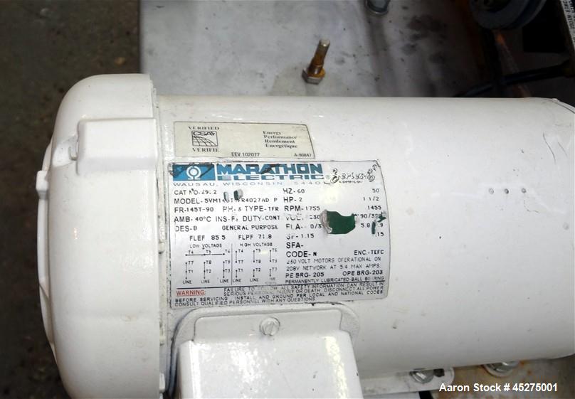 Used Dynamic Air Forberg Twin Shaft Fluidizer Dryer, 4.2 Cubic Feet,