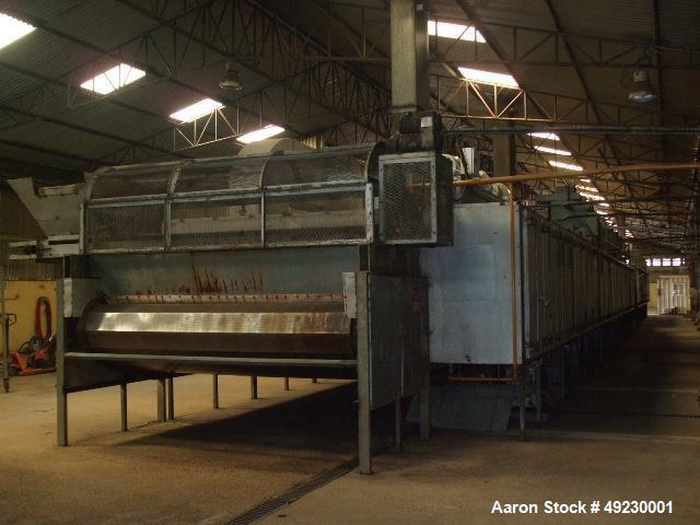 Used Proctor & Schwartz Gas Fired Dryer. 8 compartments (7) with heat