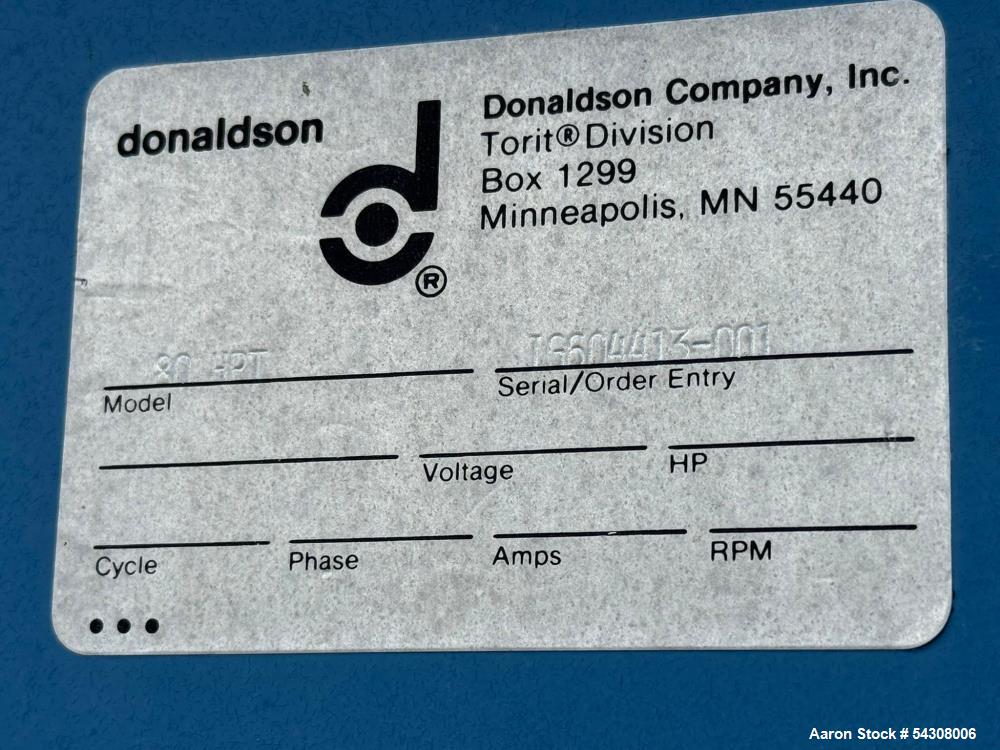 Used Donaldson Torit Model 80-HPT Dust Collector. Filter area 795 squ
