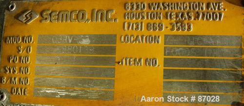 Used Semco Rotary Valve, Model OBRV-02, Cast Iron Housing. Approximat