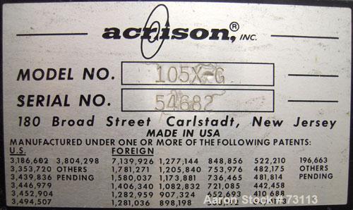 Used Acrison Volumetric Feeder, Model 105X-G, 304 Stainless Steel. Tr