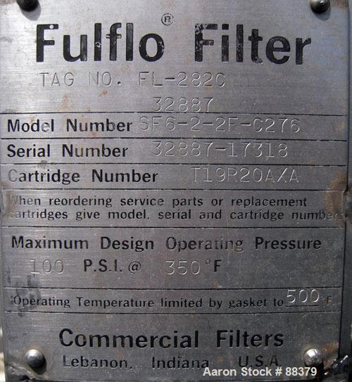 Used Fulflo Cartridge Filter, Model SF6-2-2F-C276, Hastelloy C276. A