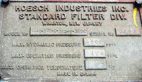 Used Hoesch Industries 48" x 48" Filter Press. (22) Polypropylene pla