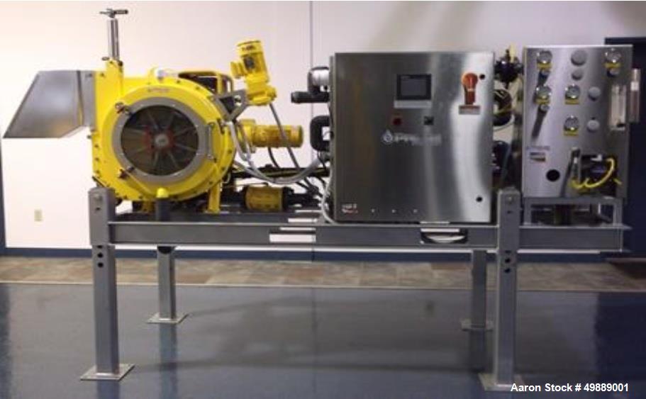 Used Rotary Fan Press Skid Unit. 24" single channel 2.0 rotary fan pr