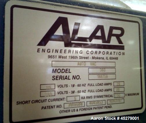 Used Alar Water Treatment System, Model 360 with automatic option. F