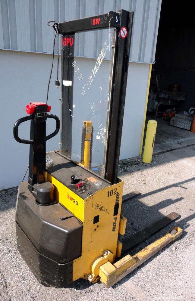 Used Multition MCI Corp Electric Walk Behind Straddle Stacker, 2000 P