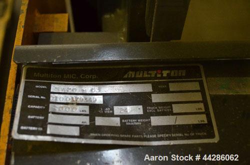 Used Multition MCI Corp Electric Walk Behind Straddle Stacker, 2000 P