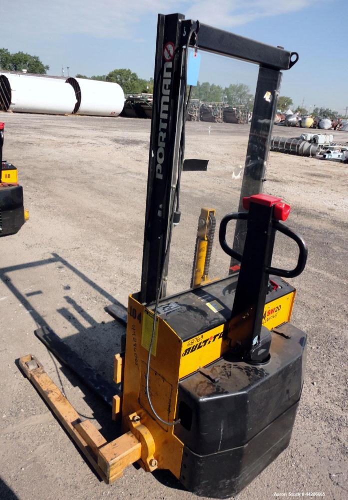 Used Multition MCI Corp Electric Walk Behind Straddle Stacker, 2000 P